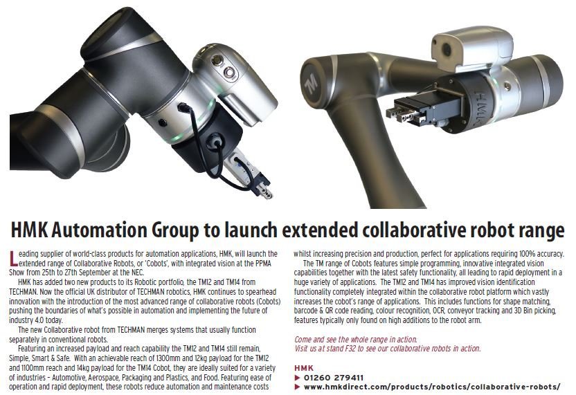 HMK Automation Group Ltd - HMK In The News: Packaging Today & Automation